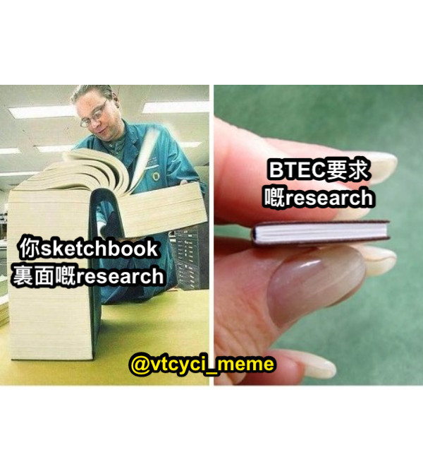 你sketchbook 裏面嘅research BTEC要求 嘅research @vtcyci_meme