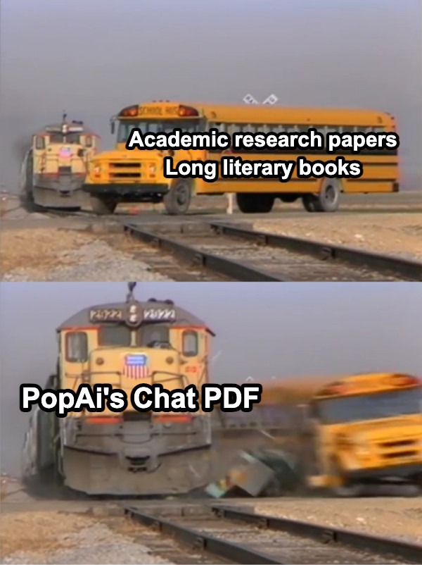 Academic research papers Long literary books PopAi's Chat PDF